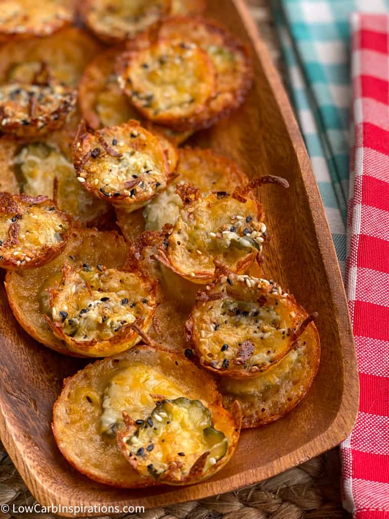 How to Make Crispy Cheese Pickle Chips - Low Carb Inspirations