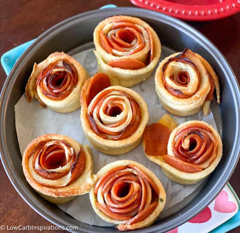 Keto Pepperoni Pizza Roses - Low Carb Inspirations