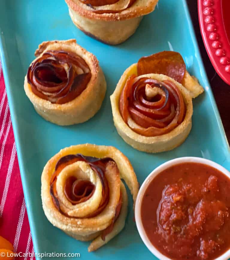 Keto Pepperoni Pizza Roses - Low Carb Inspirations