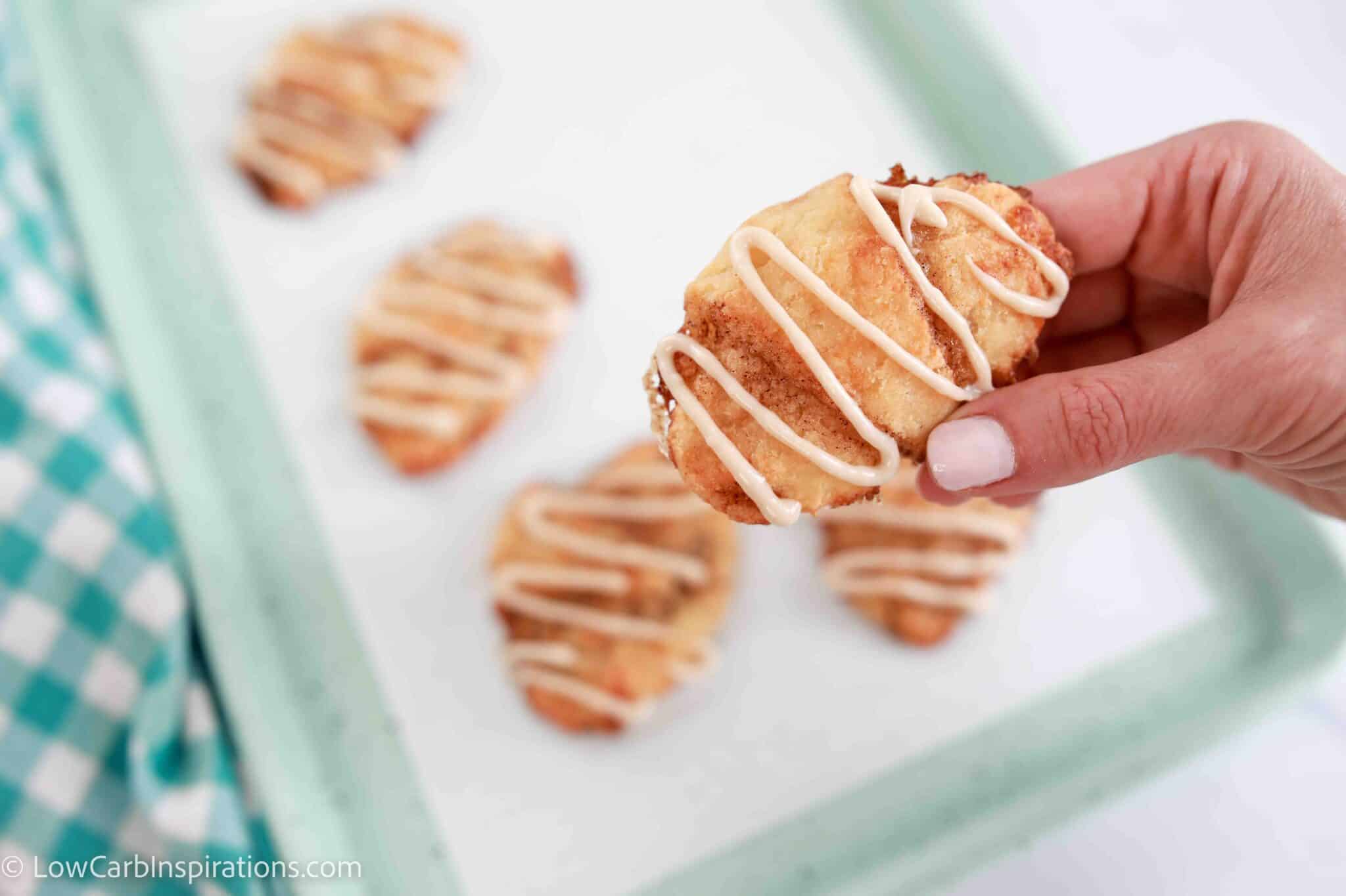 Healthy Cinnamon Croissants with icing - Low Carb Inspirations