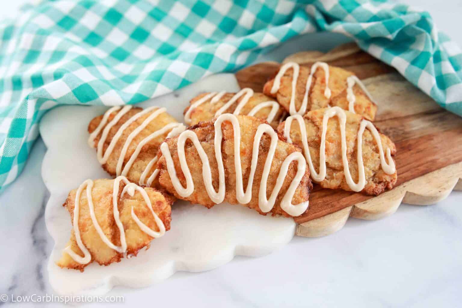 Healthy Cinnamon Croissants with icing - Low Carb Inspirations